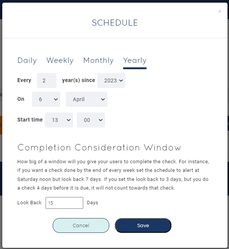 Scheduling Checklists