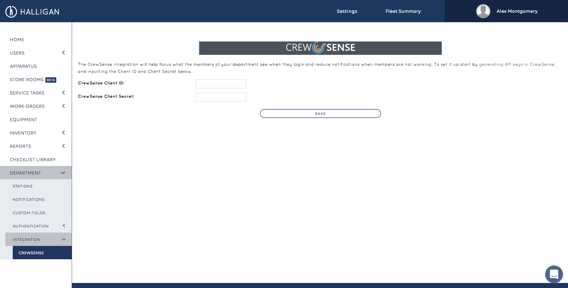 CrewSense Integration - Check It (formerly Halligan)