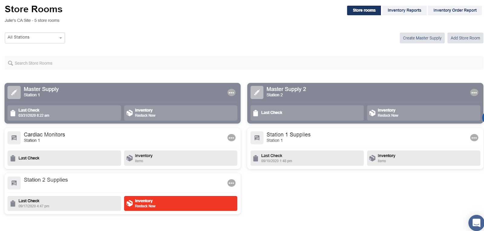 Inventory - Store Rooms