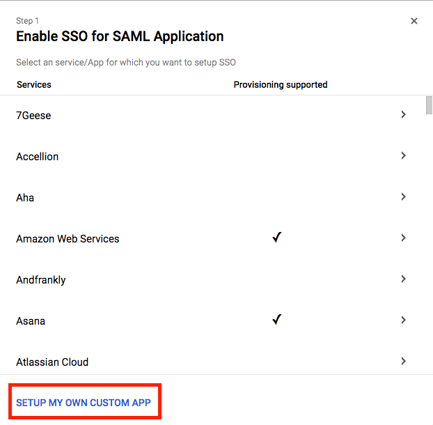 Google SAML Setup