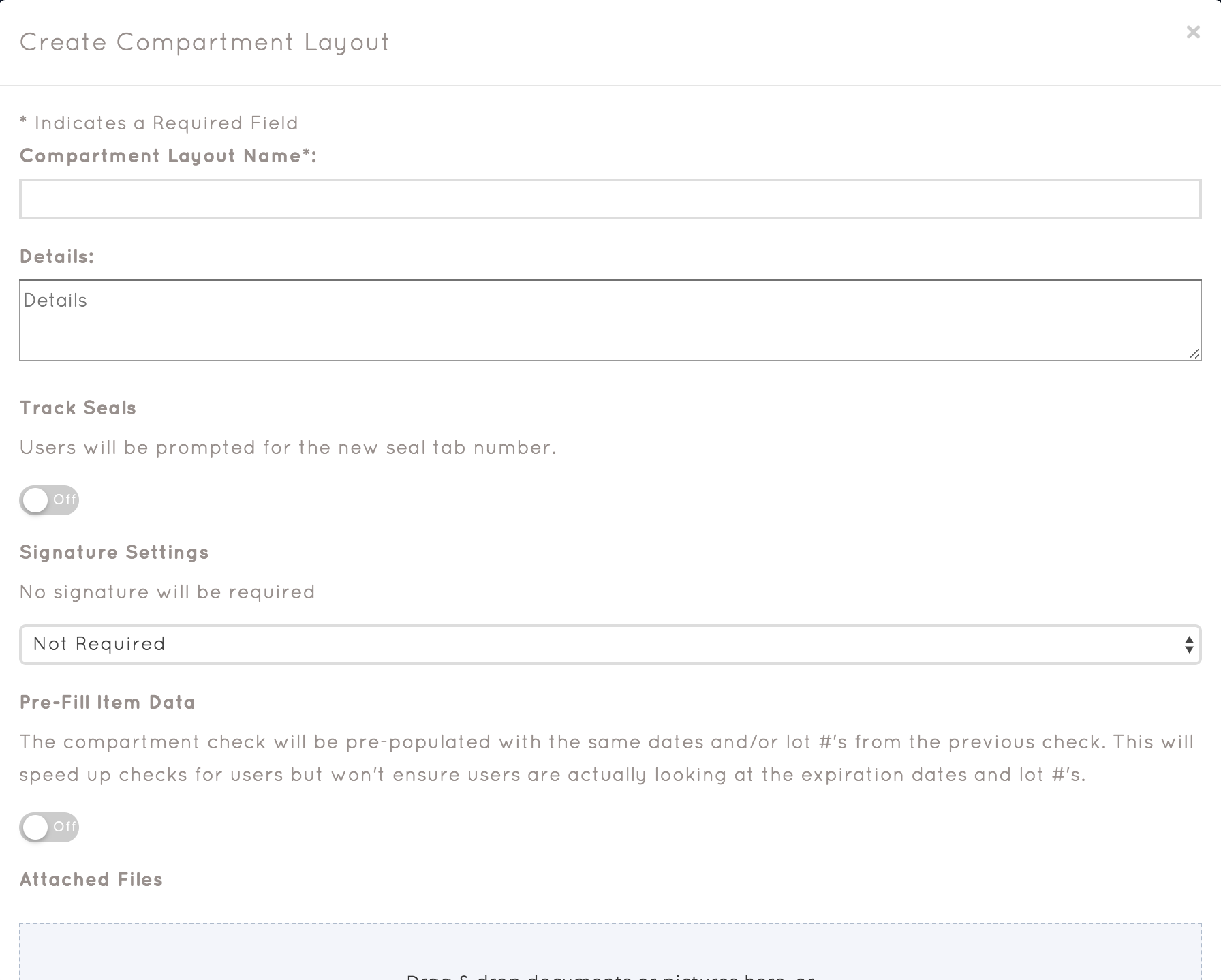Inventory Compartments