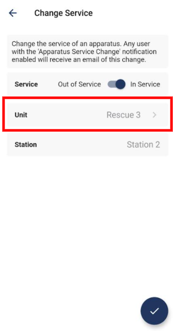 Changing An Apparatus Service Status