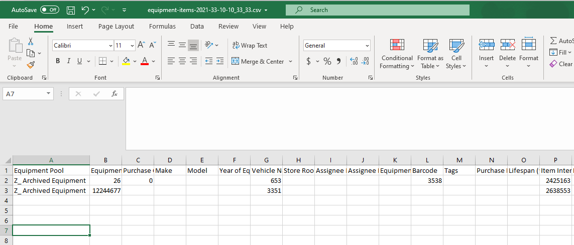 How to Archive An Equipment Item