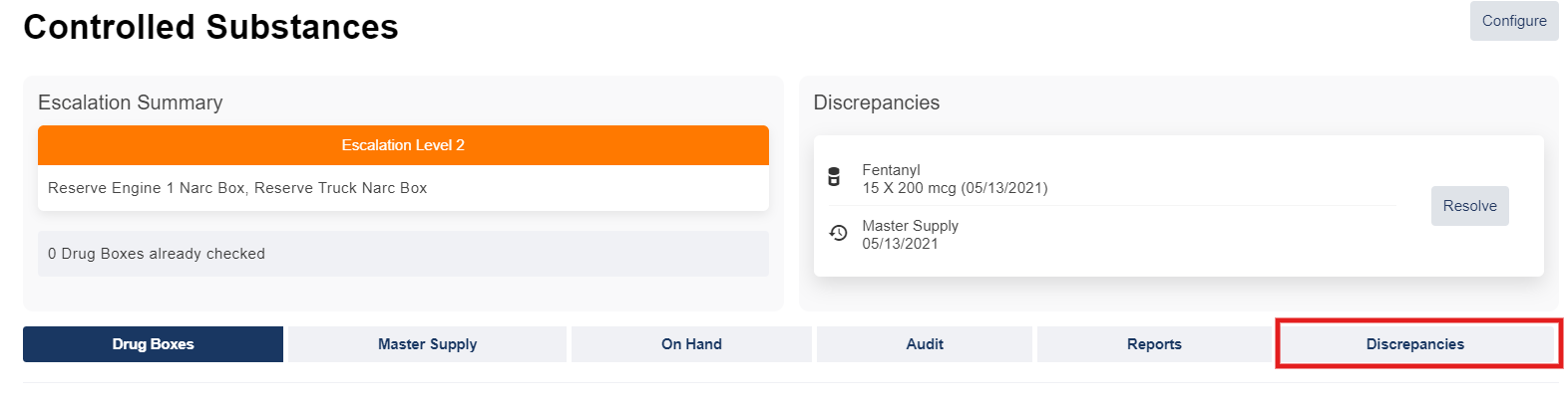 Controlled Substances Discrepancies - Desktop