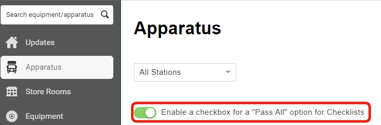 Checklist - "Pass All" Functionality