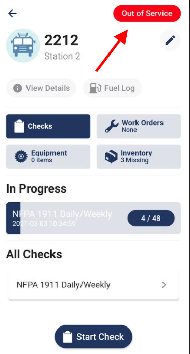 Changing An Apparatus Service Status