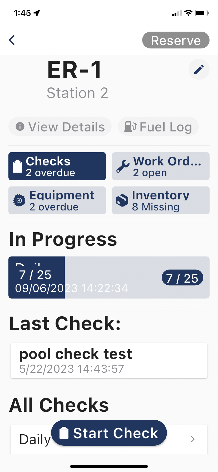 Changing An Apparatus Service Status